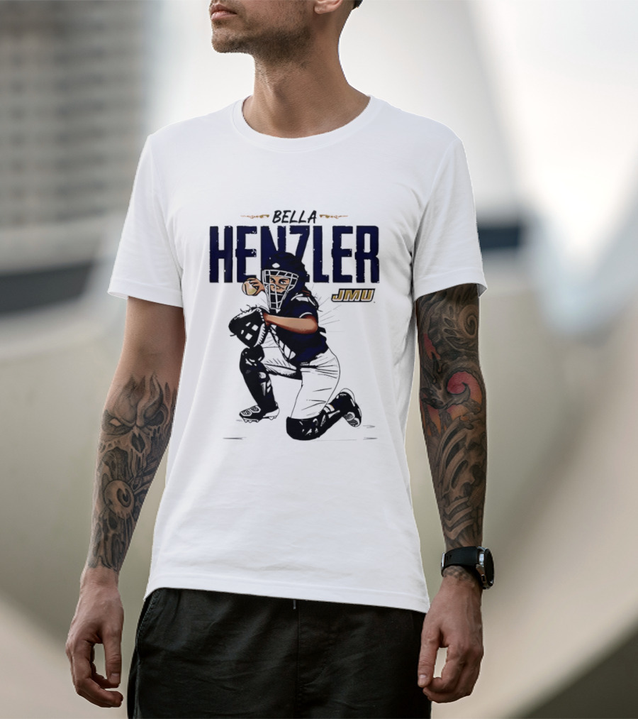 Bella Henzler JMU Dukes Softball Caricature James Madison T-Shirt