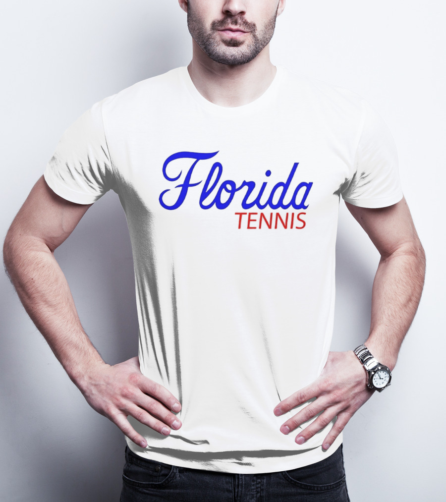 Florida Tennis Bold Blue Red Script T-Shirt