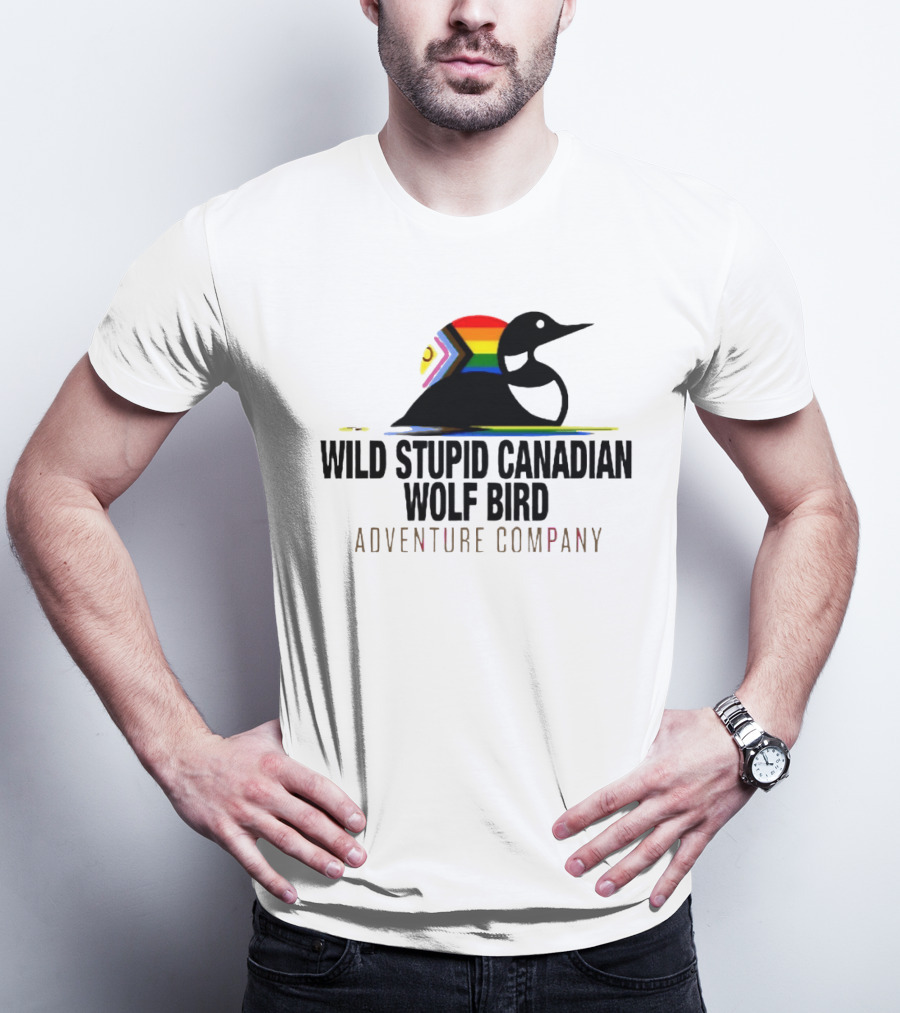 Rainbow Canadian Wolf Bird Adventure Company T-Shirt