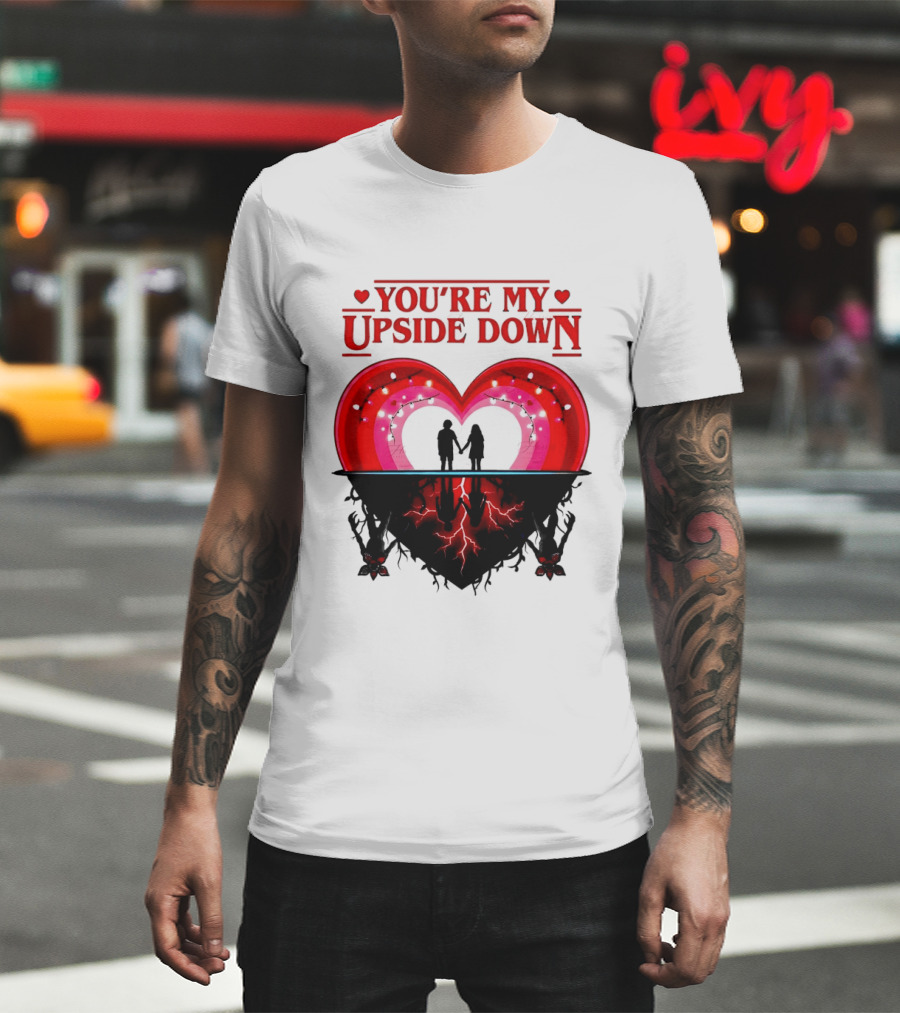 You're My Upside Down Heart Silhouette Couples Romance T-Shirt