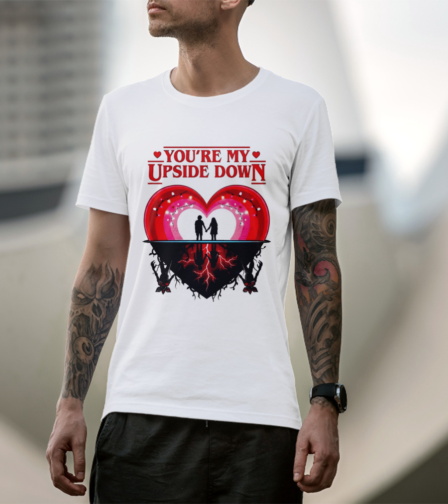 You're My Upside Down Heart Silhouette Couples Romance T-Shirt
