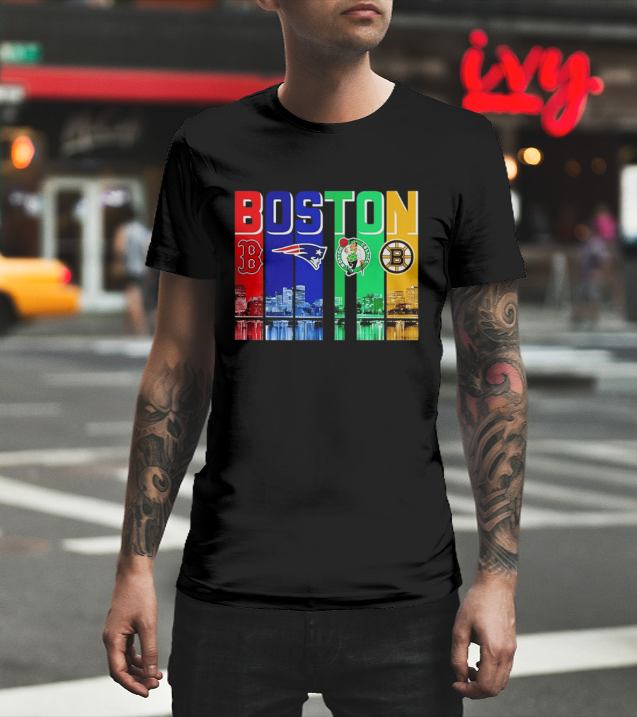 Boston Red Sox New England Patriots Celtics Bruins Mashup Sports Boston T-Shirt
