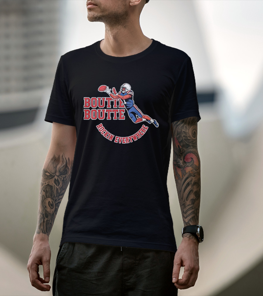 Boutte Boutte Rockin Everywhere Kayshon Boutte New England Patriots Football T-Shirt