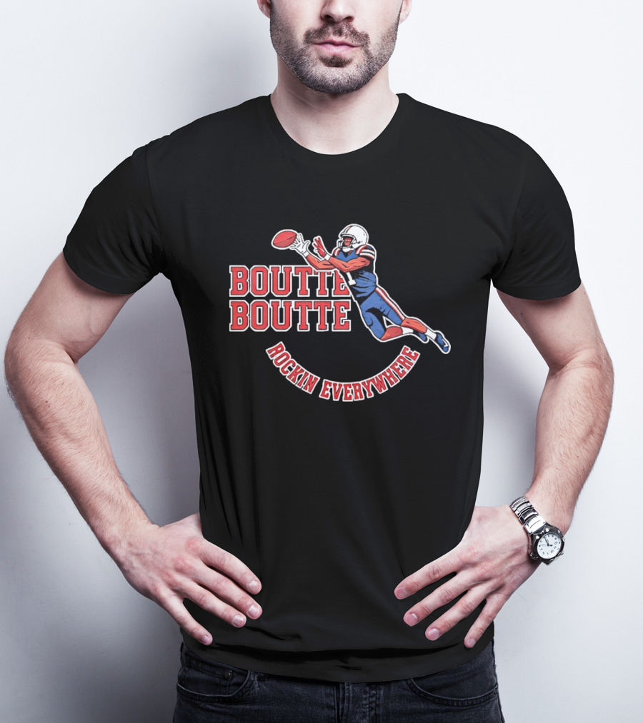 Boutte Boutte Rockin Everywhere Kayshon Boutte New England Patriots Football T-Shirt