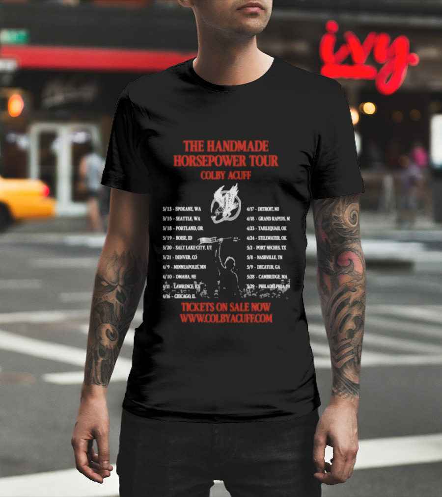 Colby Acuff The Handmade Horsepower Tour Dates 2026 Tickets On Sale Now T-Shirt