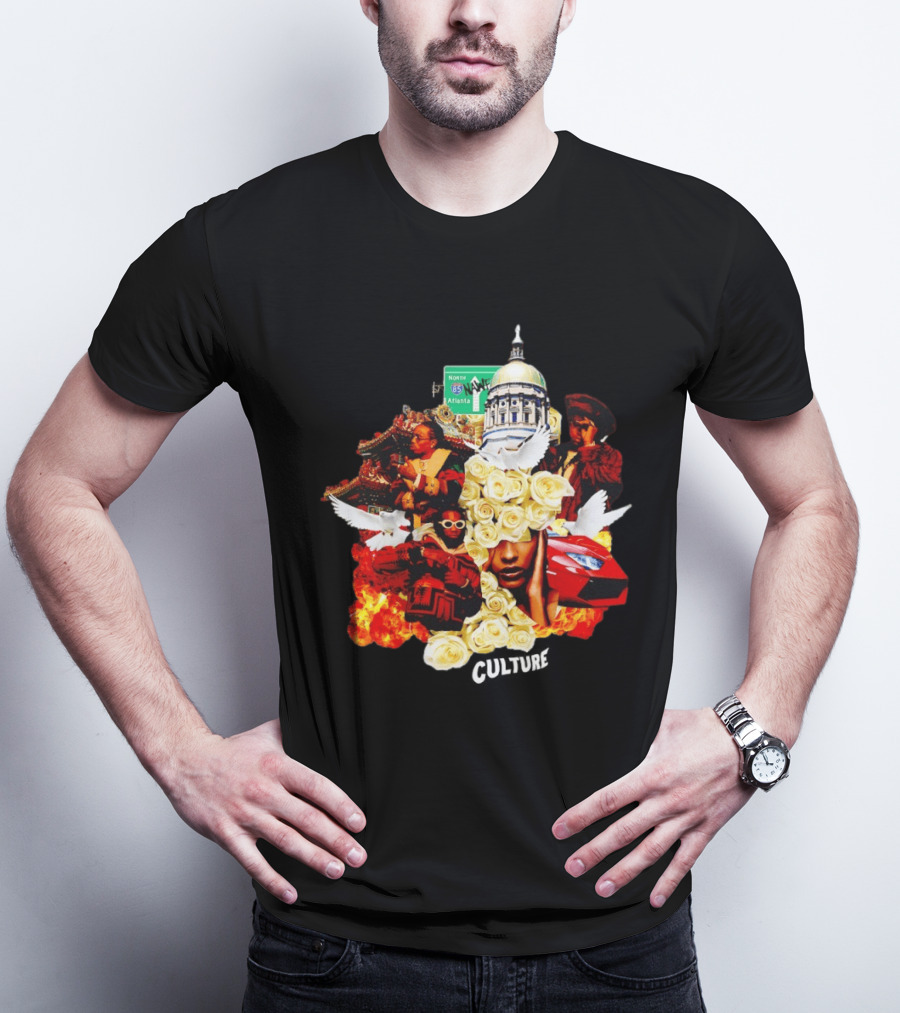 Culture Band Roses Album Iconic Atlanta North 85 Collage T-Shirt