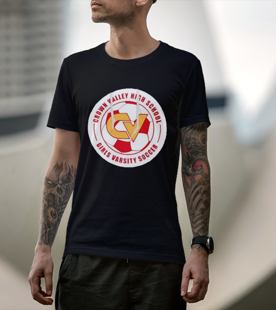 Crown Valley High School CV Girls Varsity Soccer Logo Soccer Ball T-Shirt