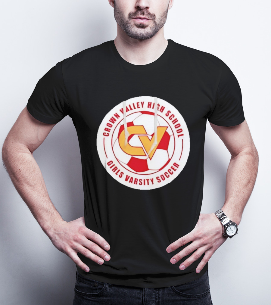 Crown Valley High School CV Girls Varsity Soccer Logo Soccer Ball T-Shirt