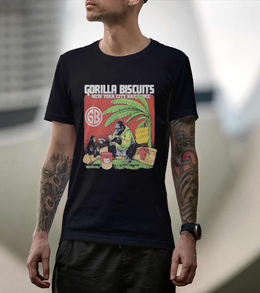 Gorilla Biscuits New York City Hardcore GB Logo Banana Tree Scene T-Shirt