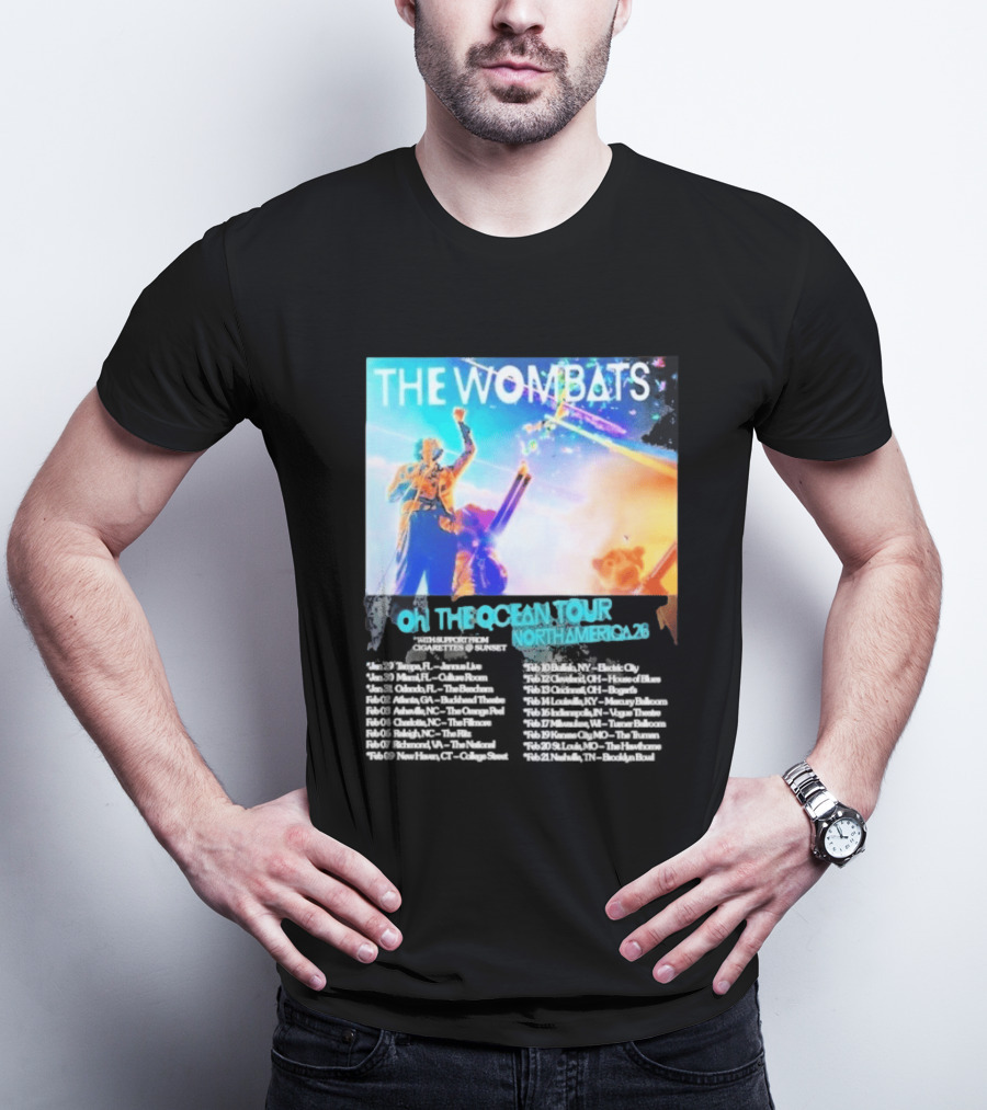 The Wombats Oh The Ocean Tour North America 2026 Dates T-Shirt