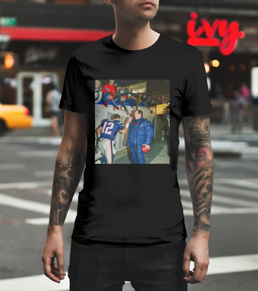 Tom Brady Bill Belichick High Five NFL Patriots 2001 2026 Fan Celebration T-Shirt