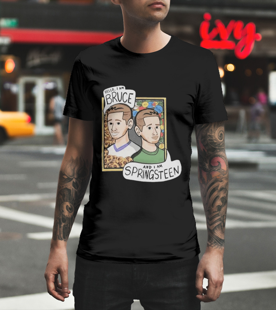 Bruce And Springsteen Hello I Am Tom Grossi T-Shirt