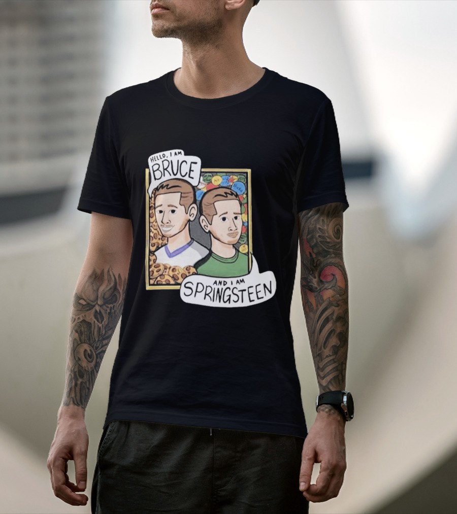 Bruce And Springsteen Hello I Am Tom Grossi T-Shirt