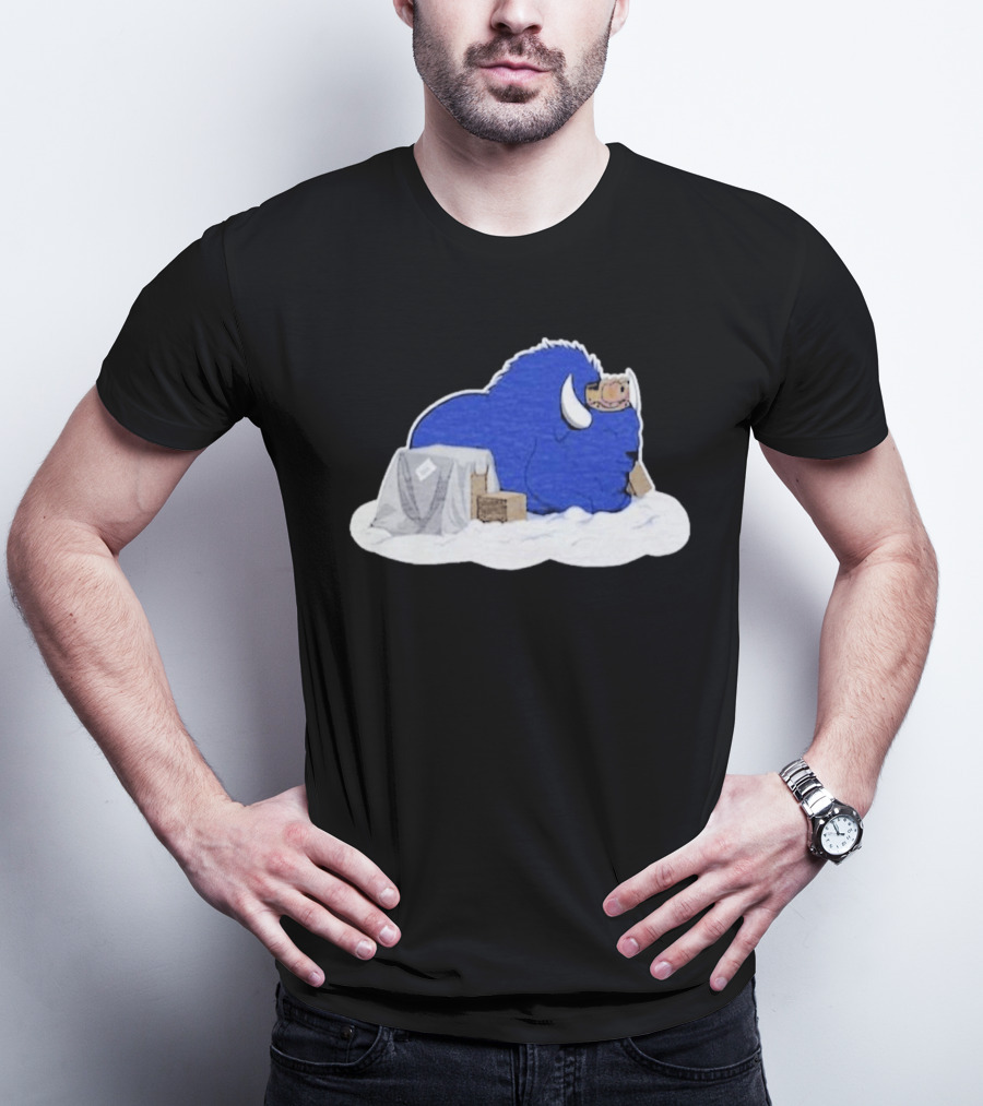 Tom Grossi Frederick The Bison Cozy Snow Scene T-Shirt