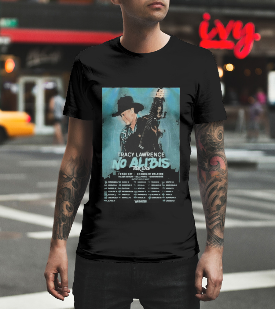 Tracy Lawrence No Alibis Tour 2026 Concert Dates Country Music Event T-Shirt