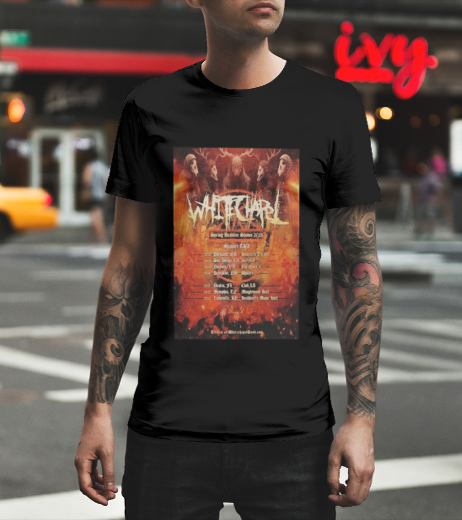 Whitechapel Spring Headline Shows 2026 Tour Dates And Locations T-Shirt