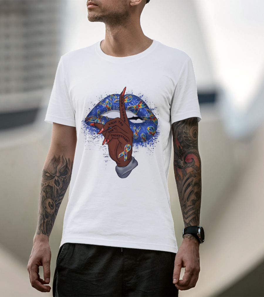 Love Support Acceptance Don't Judge What You Don't Understand Autism Awareness Ribbon T-Shirt