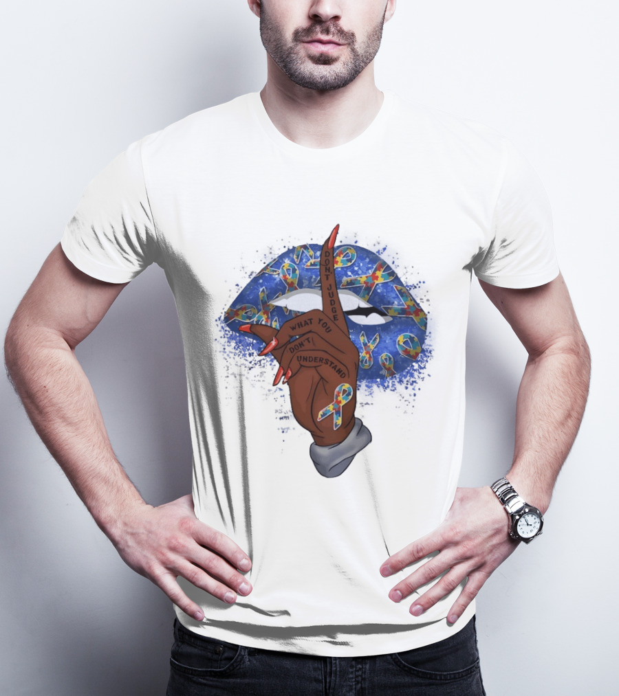 Love Support Acceptance Don't Judge What You Don't Understand Autism Awareness Ribbon T-Shirt