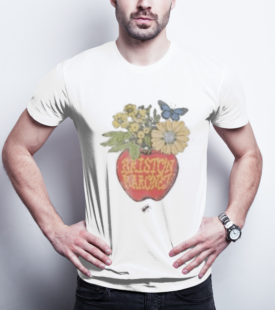 Briston Maroney Apple Flowers And Butterfly T-Shirt