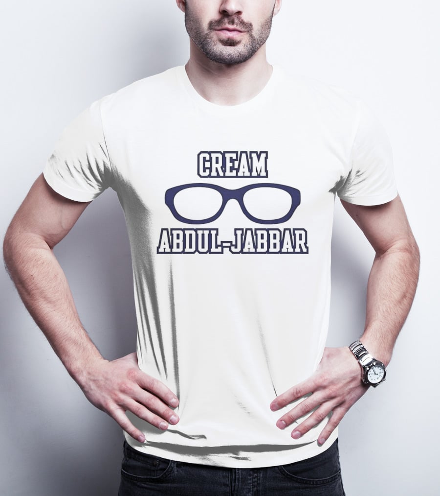 Cream Abdul Jabbar Glasses T-Shirt
