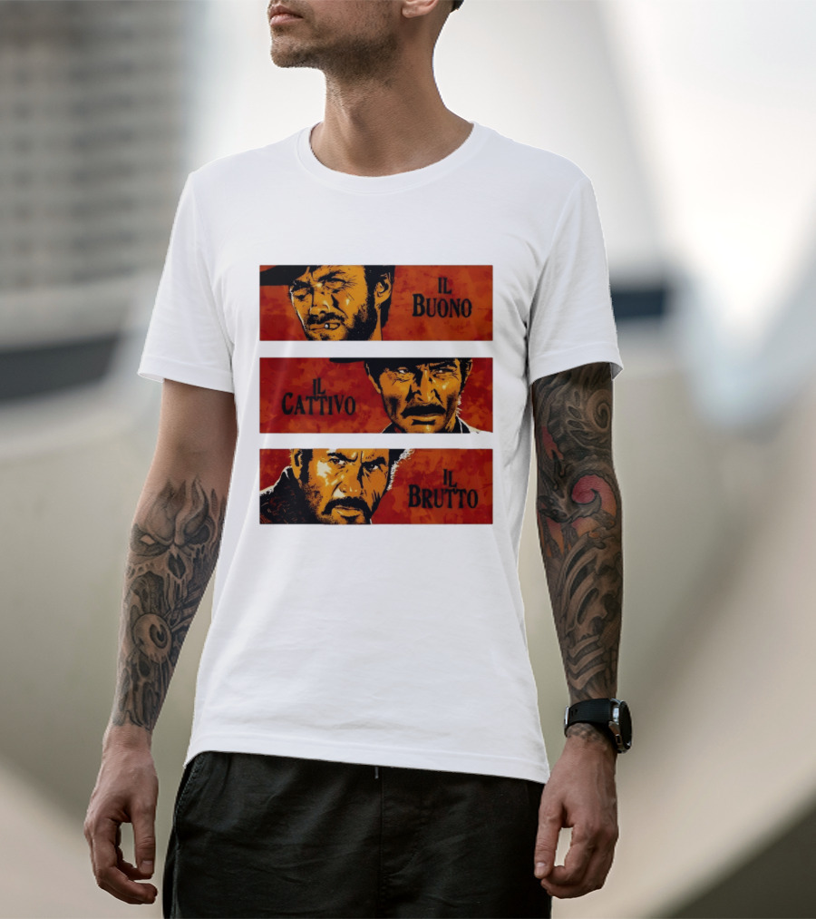 IL Buono IL Brutto IL Cattivo Spaghetti Western Iconic Characters T-Shirt