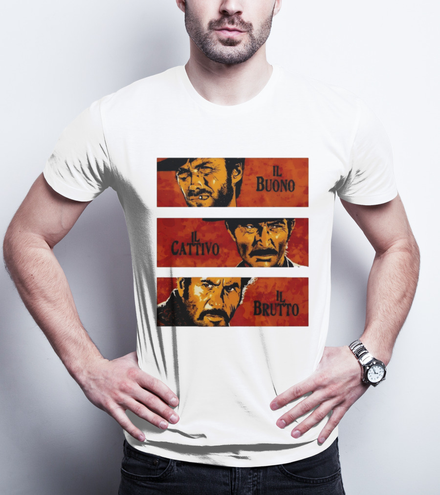 IL Buono IL Brutto IL Cattivo Spaghetti Western Iconic Characters T-Shirt