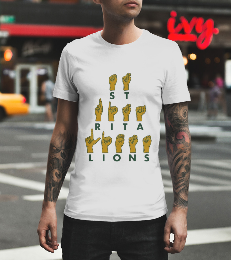 St Rita Lions American Sign Language Team Spirit T-Shirt