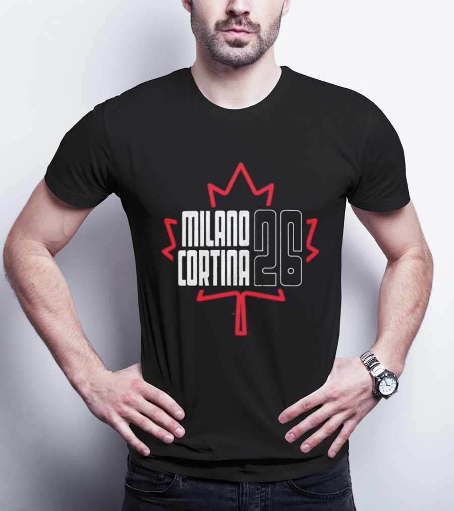 Canada Maple Leaf Milano Cortina 26 Hockey Concept T-Shirt