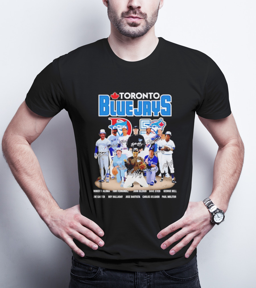 Toronto Blue Jays Alomar Fernandez Olerud Stieb Bell Carter Halladay Bautista Delgado Molitor Signatures MLB Legends T-Shirt