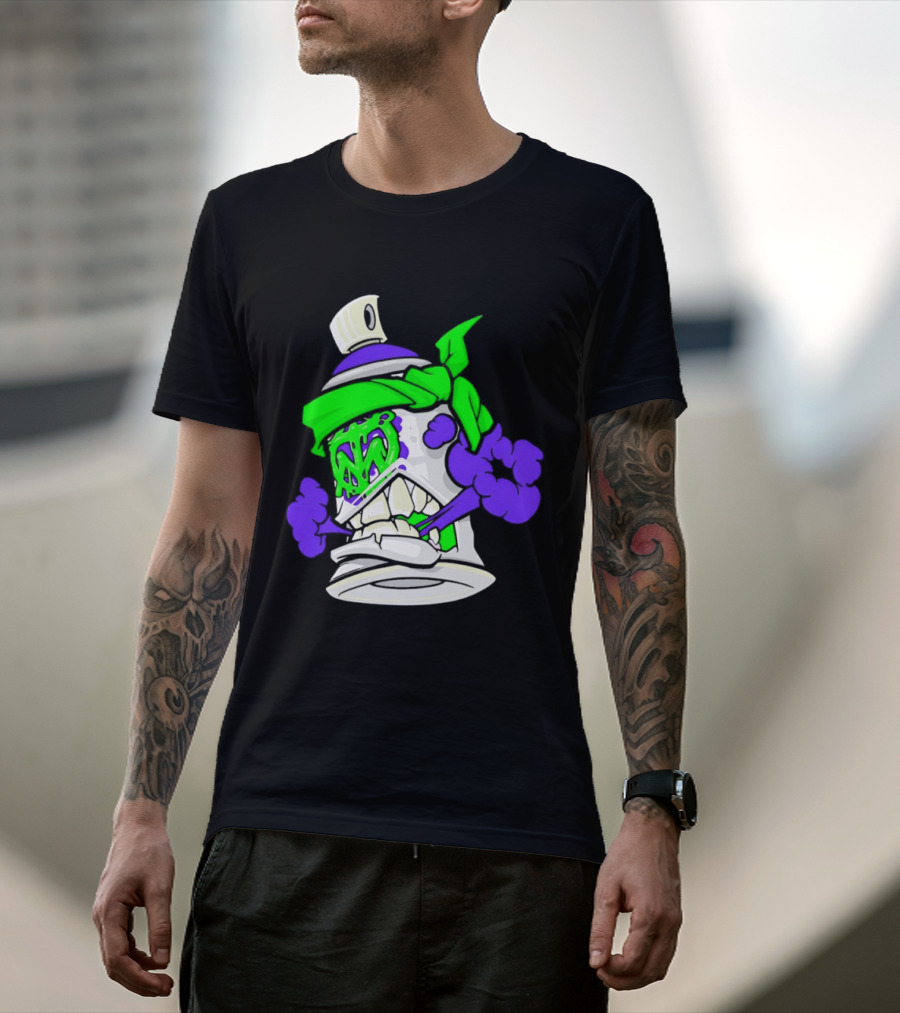 Trey Miguel Graffiti Spray Paint Can Cartoon Bandana T-Shirt