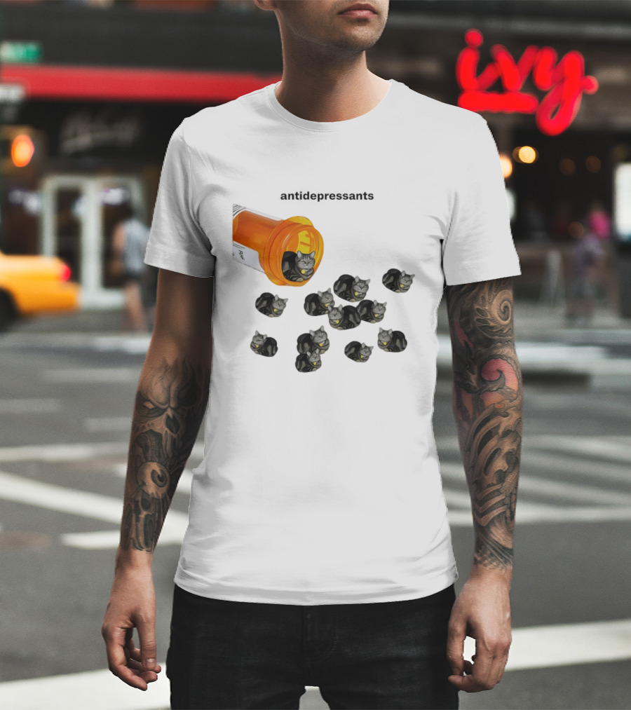 Antidepressants Cat Medicine Jar T-Shirt