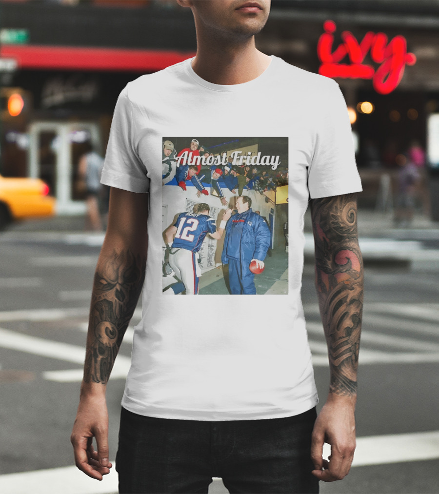 Almost Friday Bill And Tom Football Celebration Patriots 12 T-Shirt