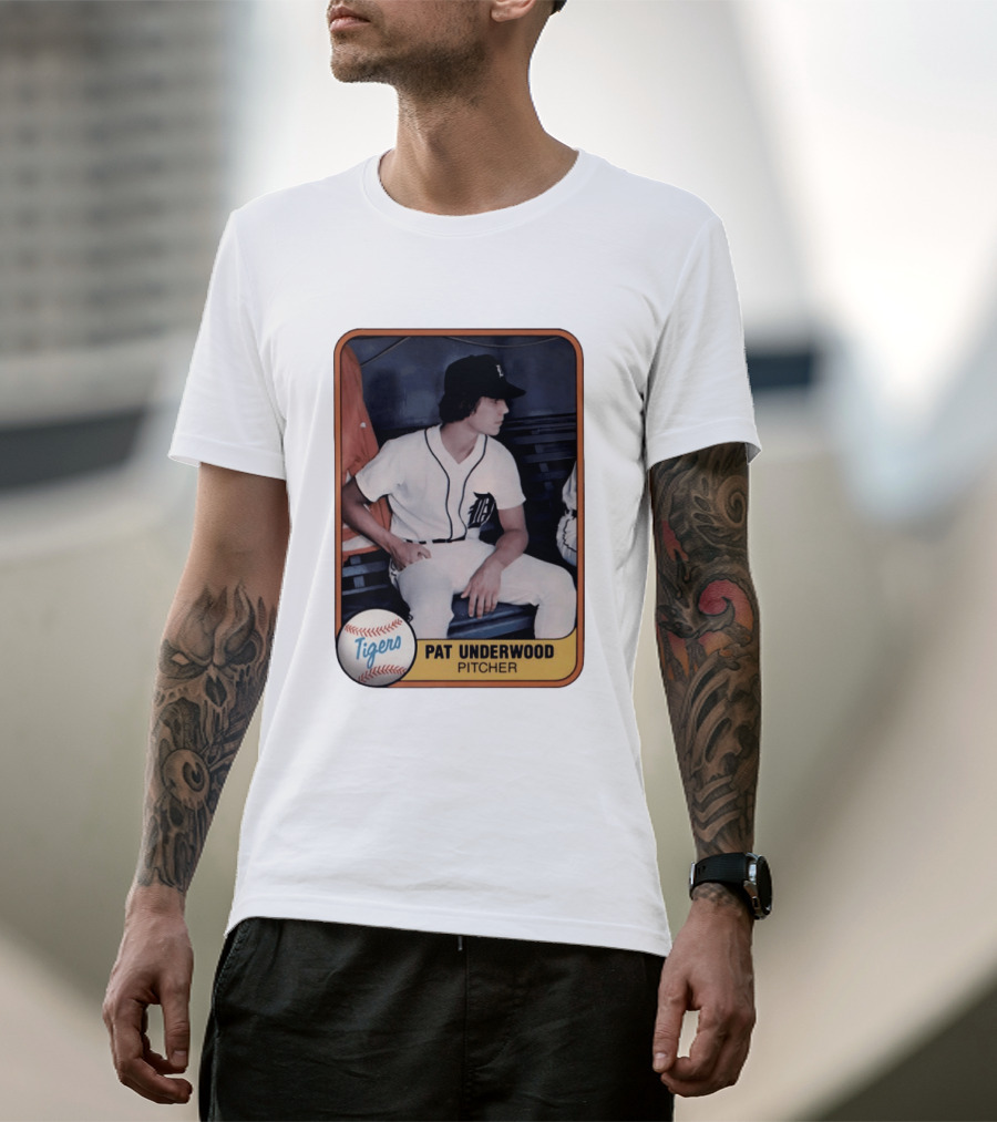 Tigers Pat Underwood Pitcher Baseball Card T-Shirt