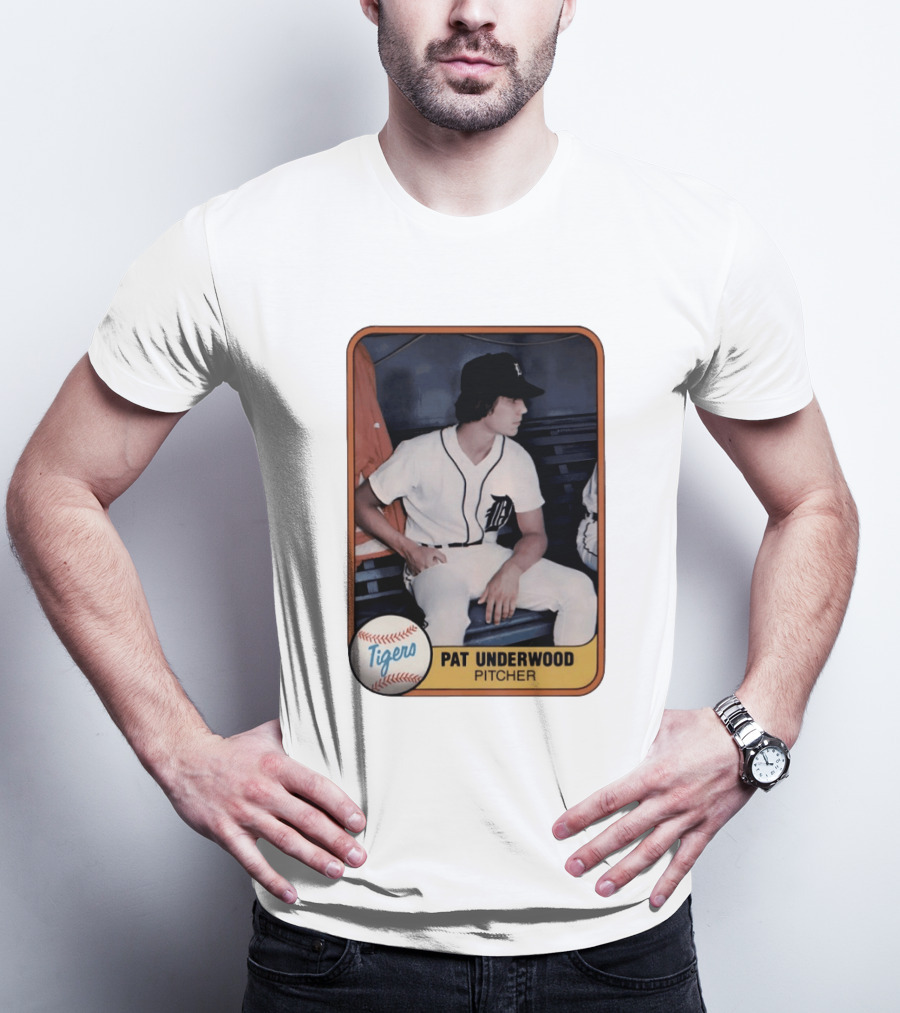 Tigers Pat Underwood Pitcher Baseball Card T-Shirt