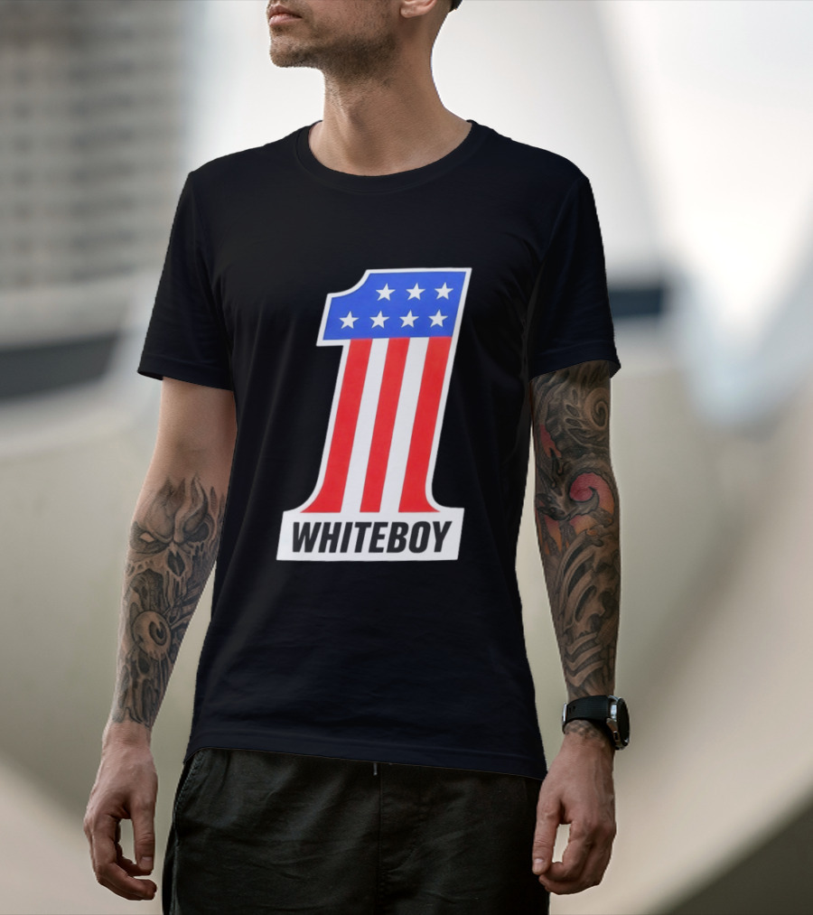 Number 1 Whiteboy Stars Stripes USA Flag T-Shirt