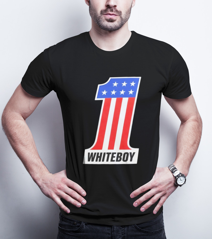 Number 1 Whiteboy Stars Stripes USA Flag T-Shirt