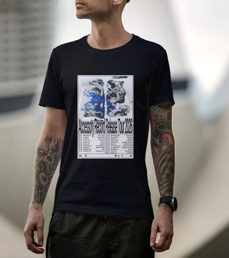 Accessory Record Release Tour 2026 North America Cactus Club Johnny Brenda's 7th St Entry Fox Cabaret Barboza Casbah T-Shirt