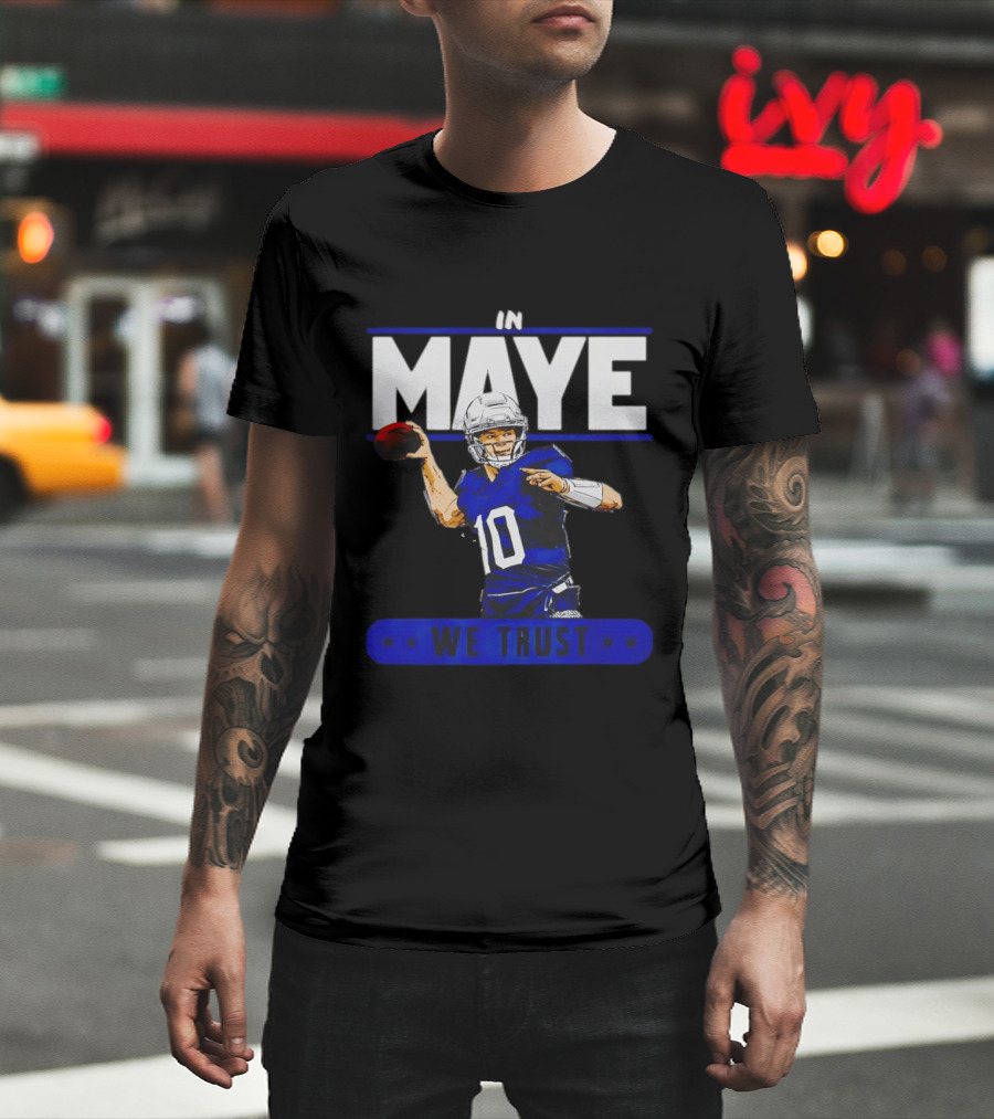 MAYE In We Trust New England Patriots Football T-Shirt