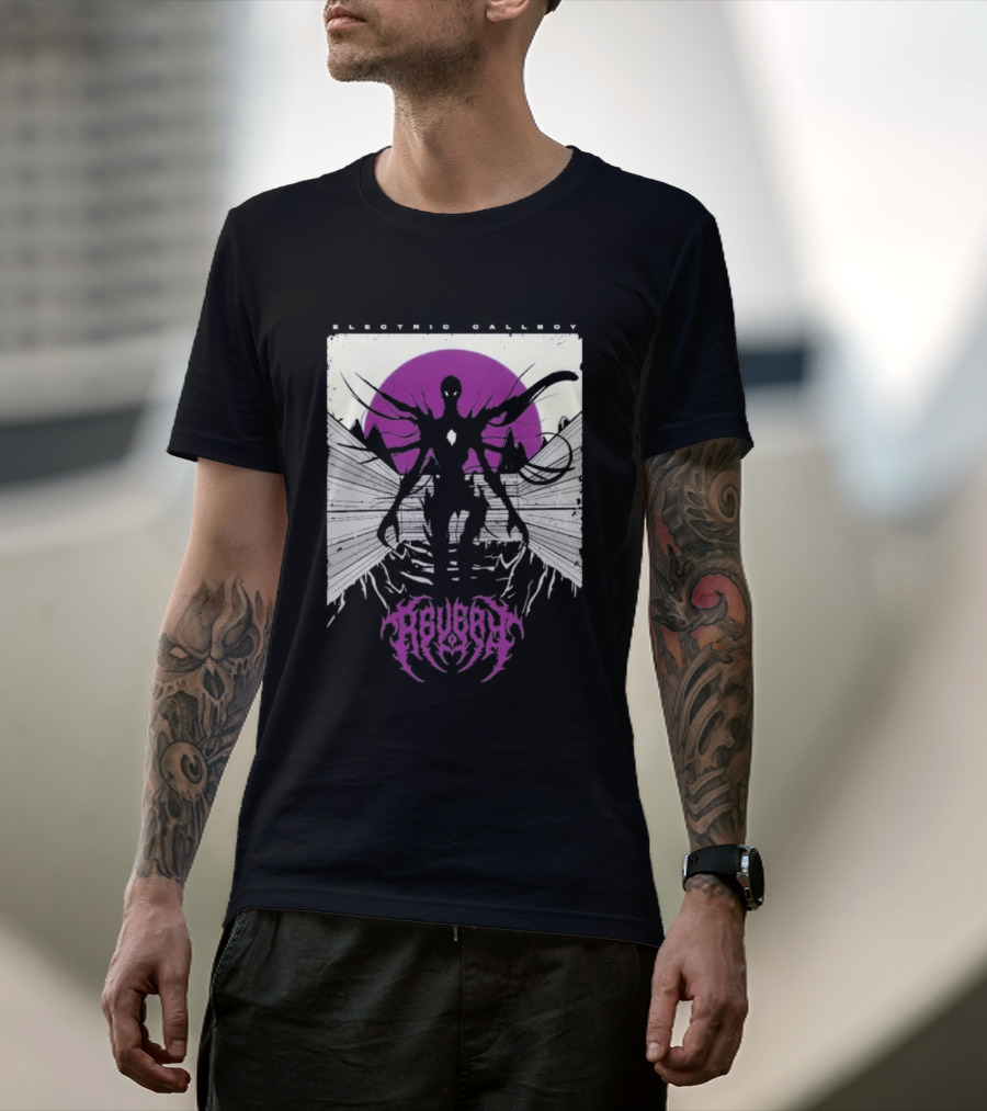 Electric Callboy Revery Creature Monster Skeleton Neon Pink Sunburst T-Shirt