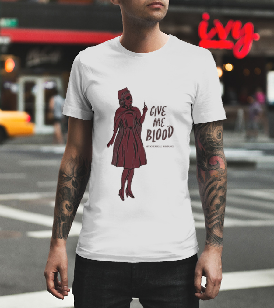 Give Me Blood Gothic Nurse Horror Halloween Costume T-Shirt