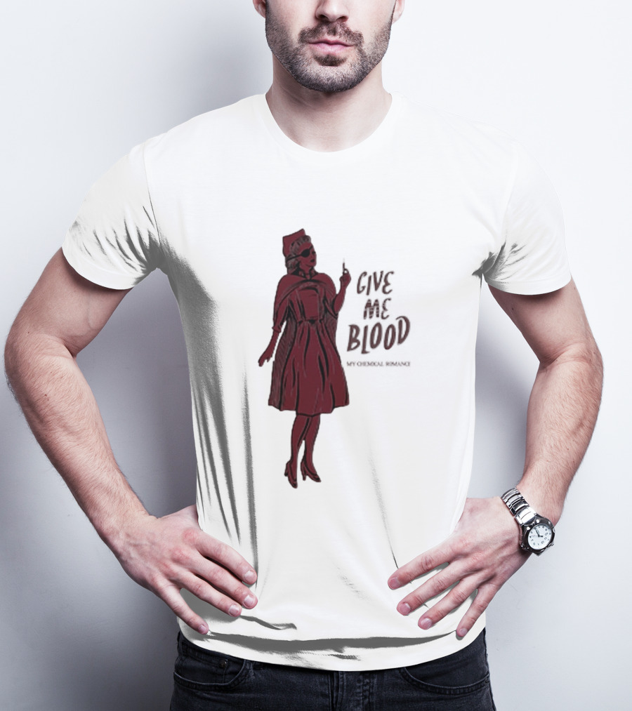 Give Me Blood Gothic Nurse Horror Halloween Costume T-Shirt