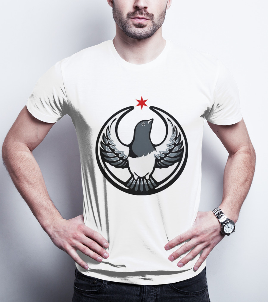 Rebel Pigeon Alliance Symbol With Star And Wings T-Shirt