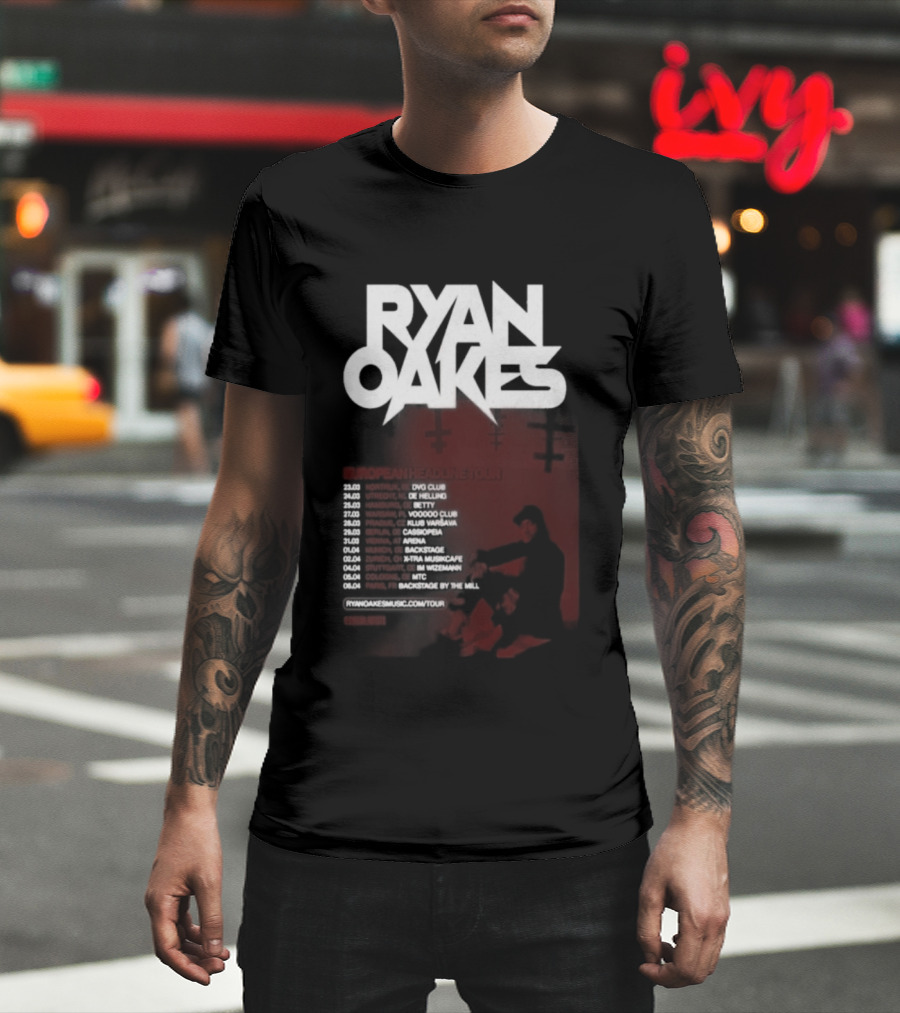 Ryan Oakes European Headline Tour 2026 Locations And Dates T-Shirt