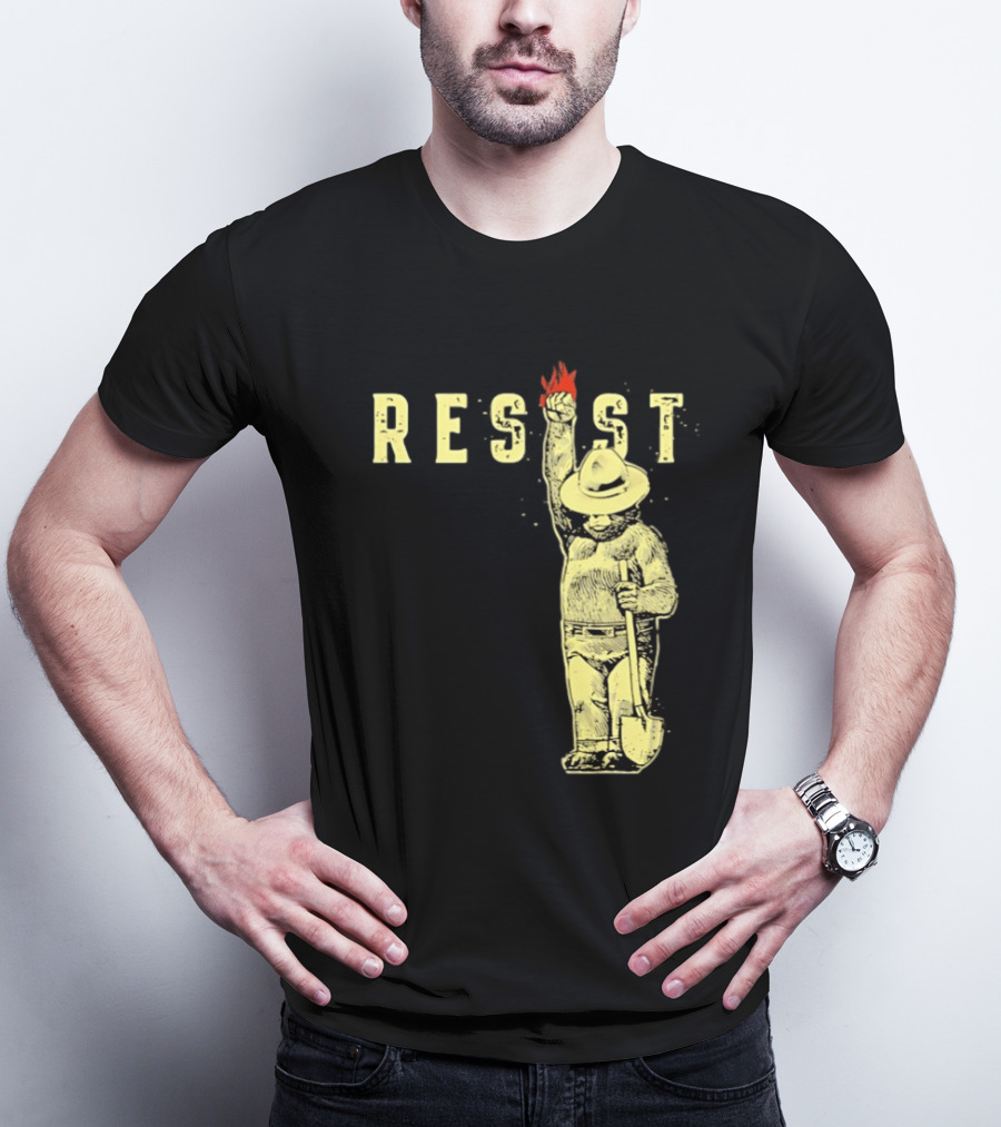 Protect Our National Parks Bear Resist Fist Fire Shovel T-Shirt