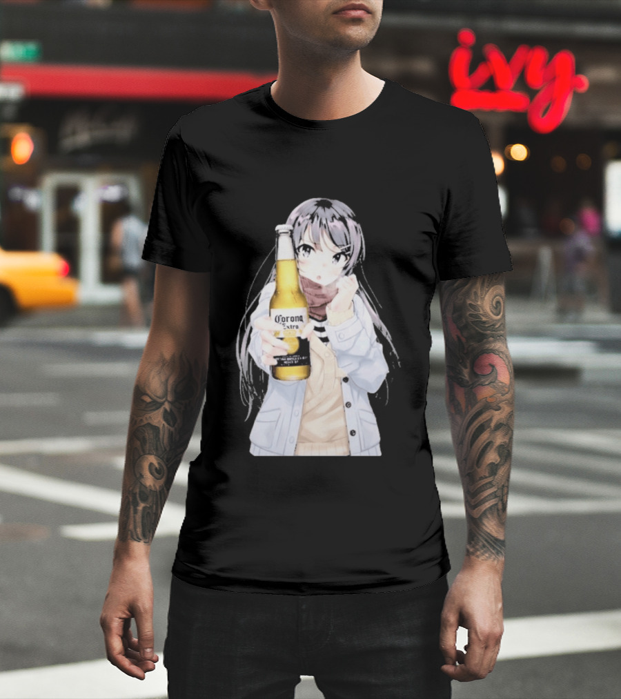 Corona Extra Anime Waifu Rabbit Beer Fusion T-Shirt