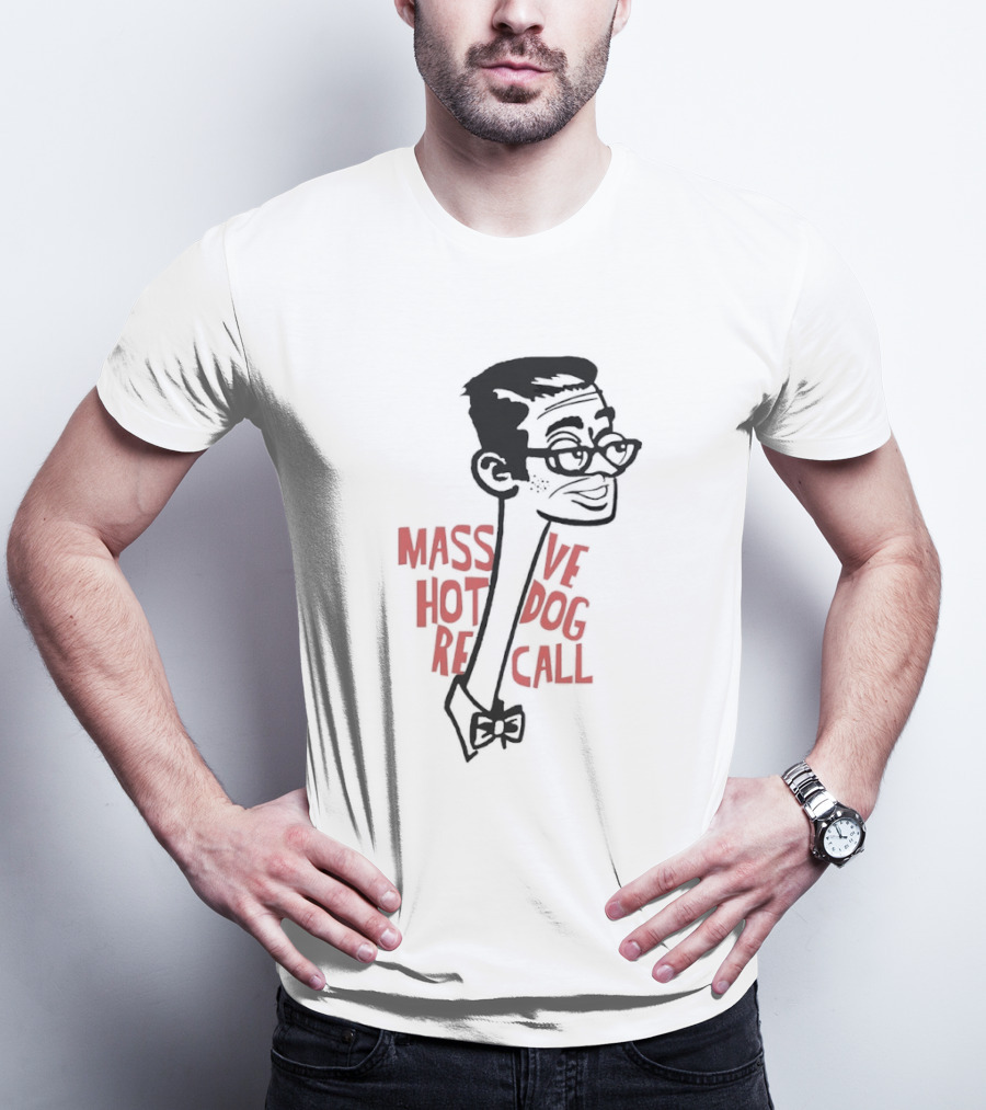 Massive Hot Dog Recall Bowtie Character Sketch T-Shirt