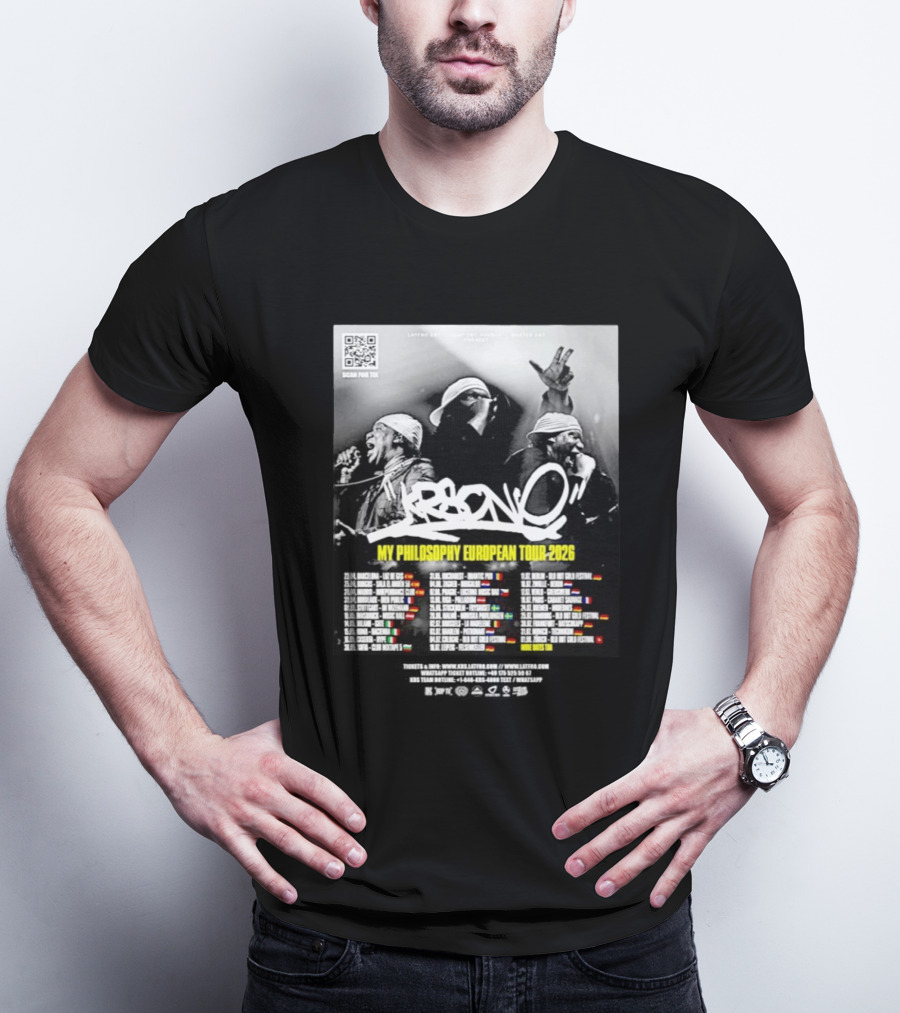 KRS One My Philosophy European Tour 2026 Dates And Locations T-Shirt