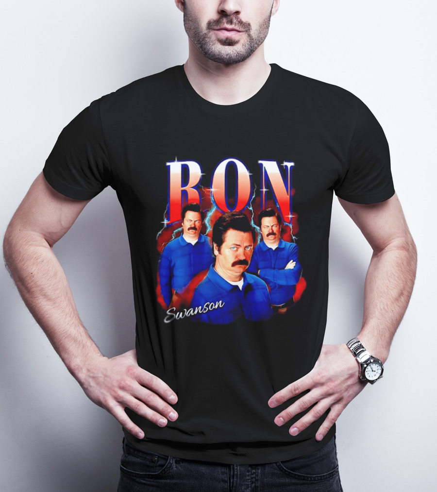 Parks And Recreation Ron Swanson Hearthrob Character Collage T-Shirt
