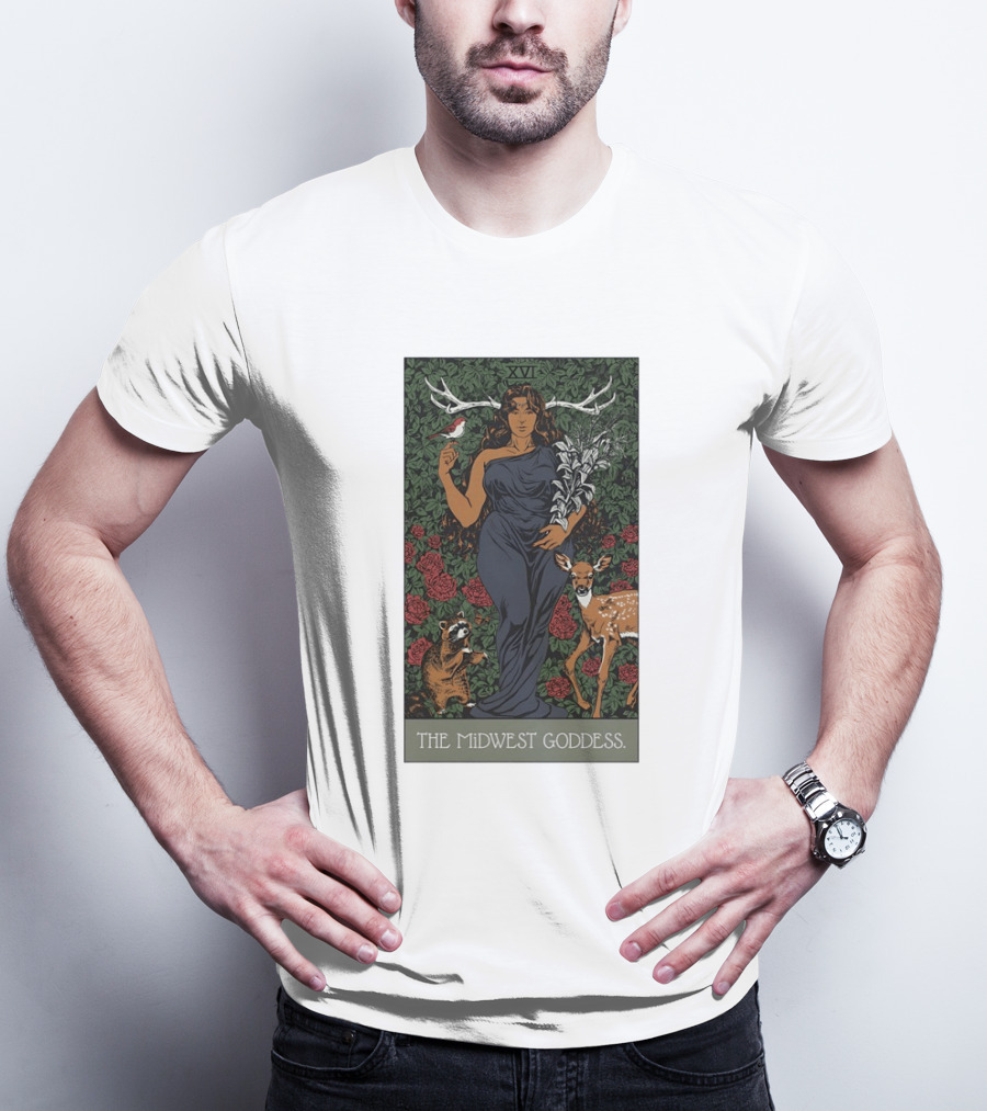 The Midwest Goddess XVI Antlered Deity With Nature T-Shirt