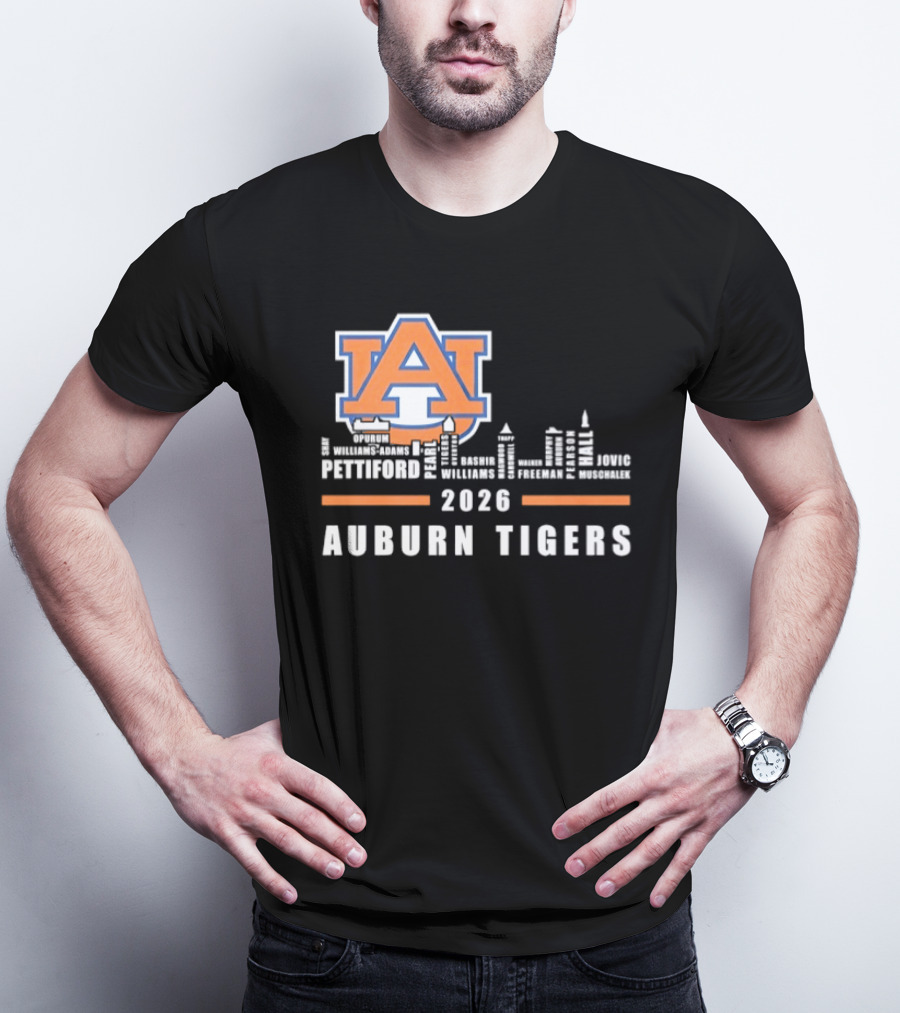 Auburn Tigers 2026 Pettiford Williams Broome Battie Skyline T-Shirt